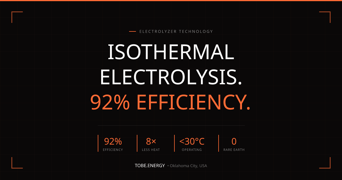Isothermal Electrolysis: Technology Overview | Tobe Energy | Tobe Energy